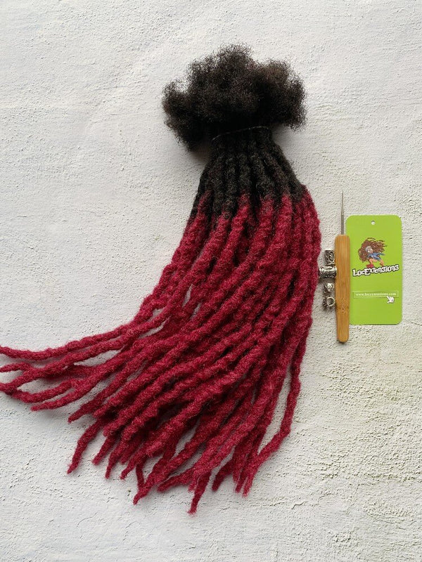 reverse ombre red locs