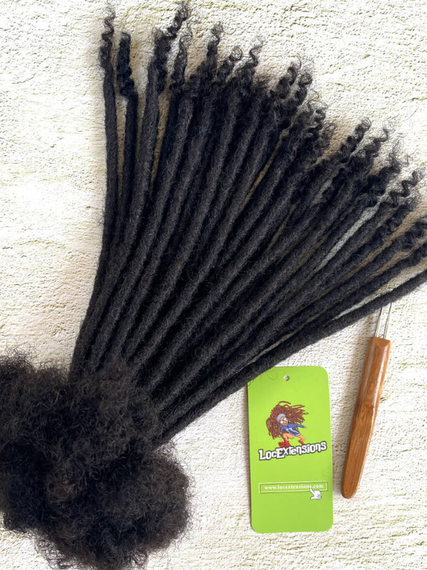 Natural Black 100 Human Hair Loc Extensions With Curly Ends Loce Pl 3657