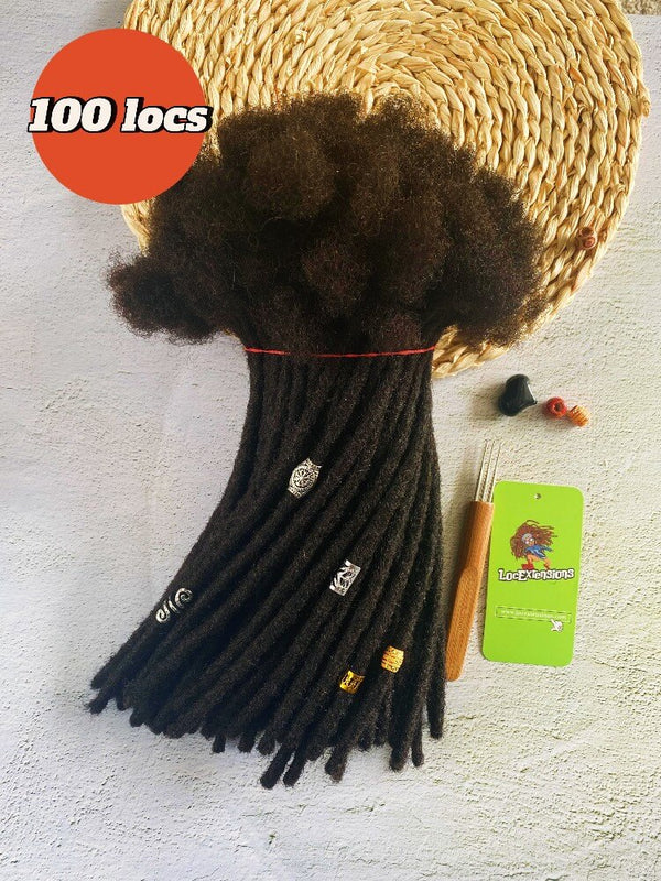100 Locs Bundle - Human Hair Loc Extensions | Far from stiff - LocE-PL