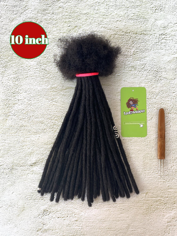 10 Inch Loc Extensions Human Hair Small Pencil Locs - LocExtensions.com