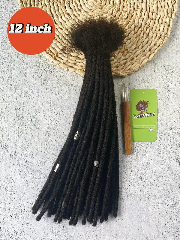 Human Hair 12 Inch Loc Extensions Bundles - LocE-PL