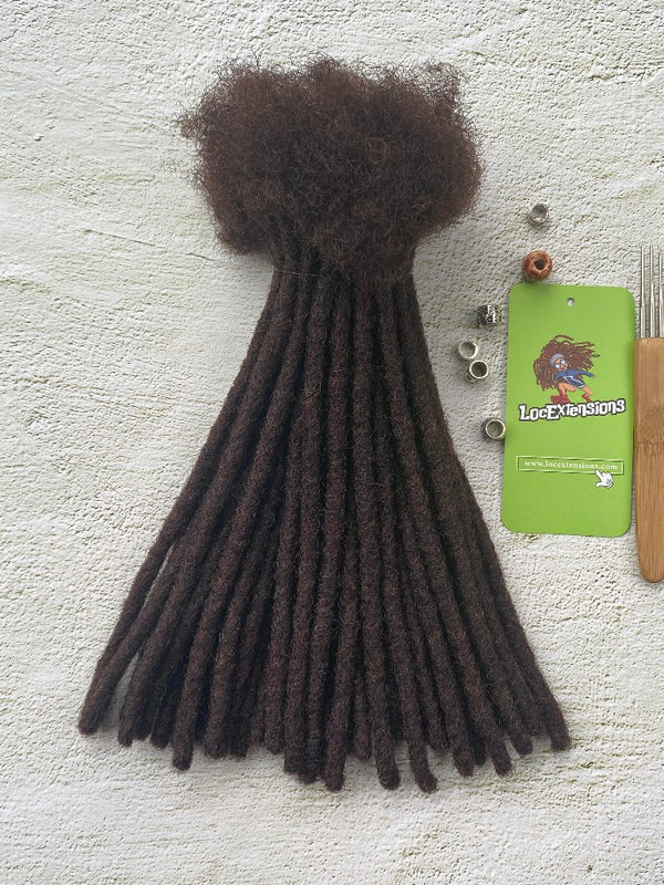 Get 100% Human Hair Loc Extensions in Dark Brown Color #2 | Premium ...