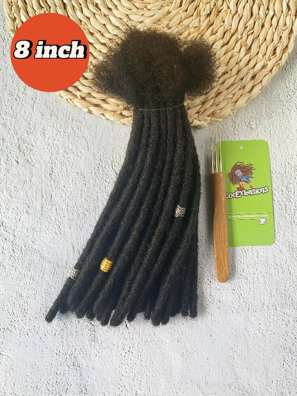 8 Inch Human Hair Loc Extensions – Soft, Natural, and Premium Quality ...