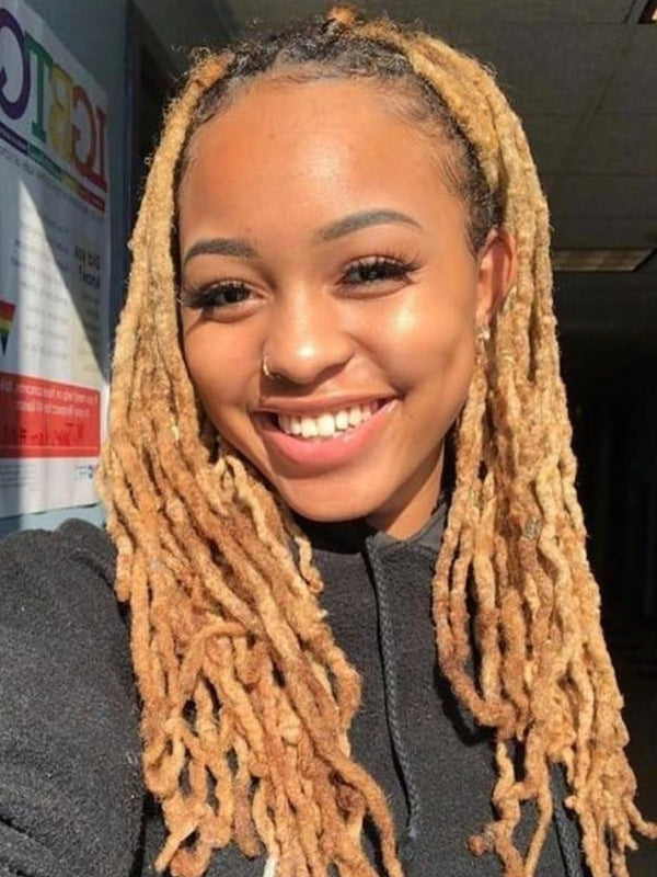 Bold & Beautiful: Anwi Textured Human Hair Loc Extensions with honey ...