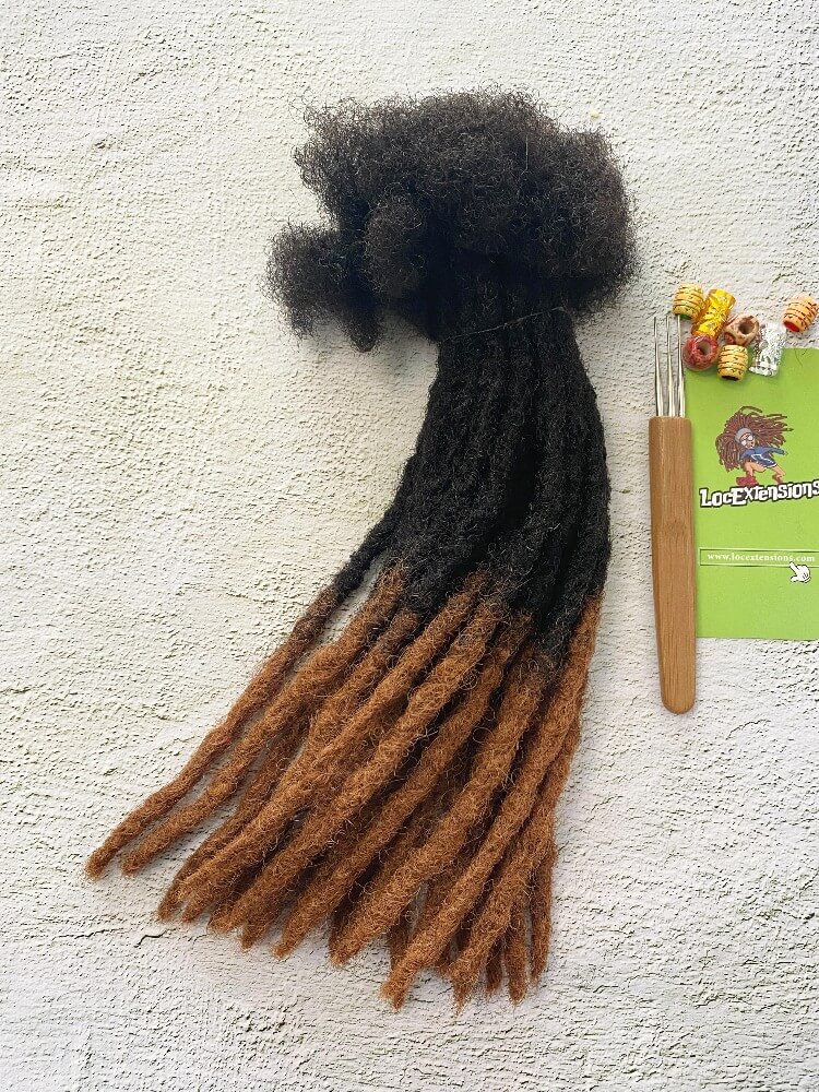 Elevate Your Look: Anwi Textured Human Hair Loc Extensions with Honey Tips - LocE-PL