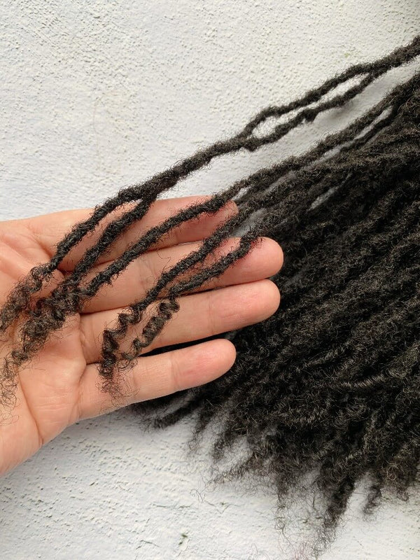 Curly Ends Micro Locs - 100% Human Hair, 0.2cm Anwi Mini Textured Locs ...