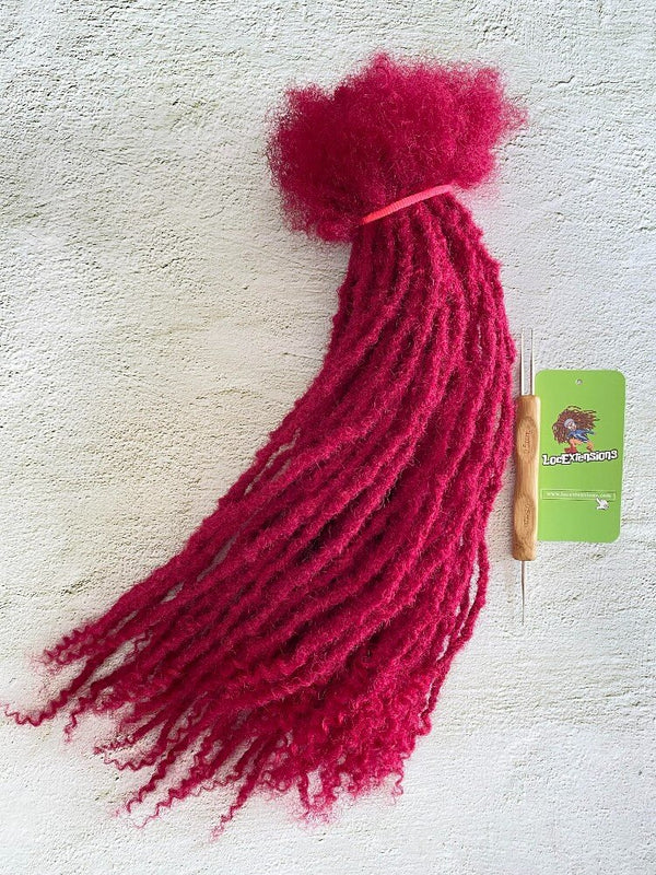 Textured 99J Human Hair Loc Extensions – Premium Dreadlocks - LocE-PL