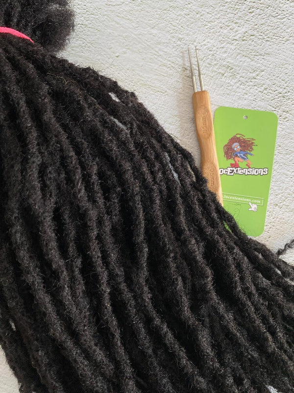 Curly Tips Anwi Textured Human Hair Loc Extensions – Natural Black ...