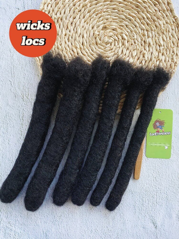 Handmade Wicks Locs Human Hair Extensions Nautral Black Hair - LocE-PL