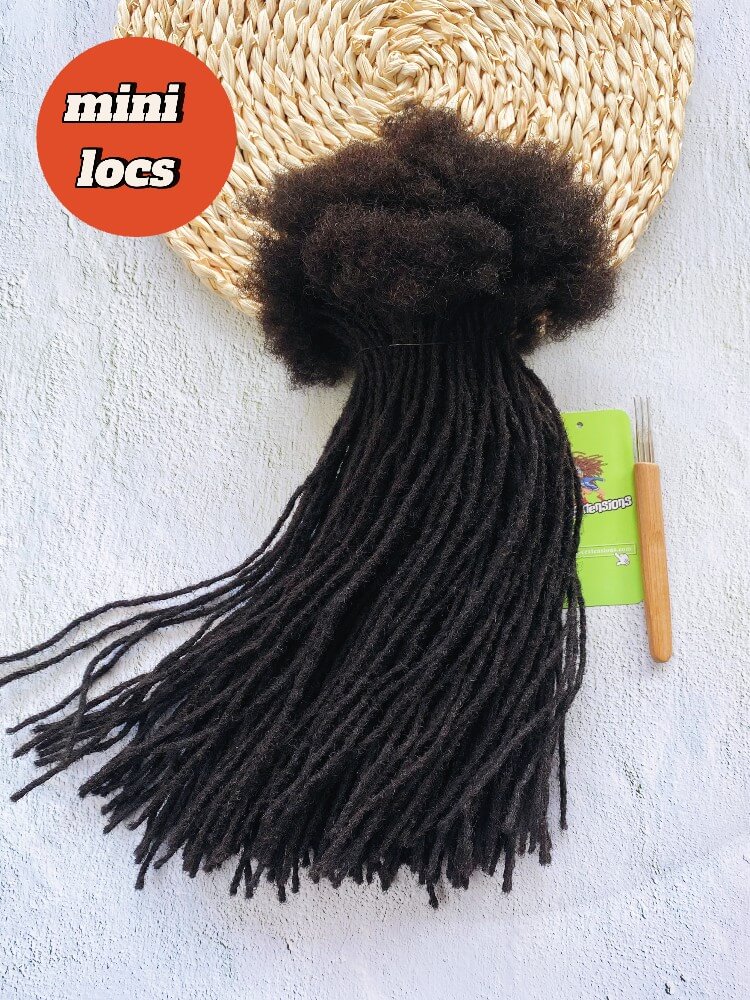Handmade 100% Human Hair Natural Black Mirco Loc Extensions - LocE-PL