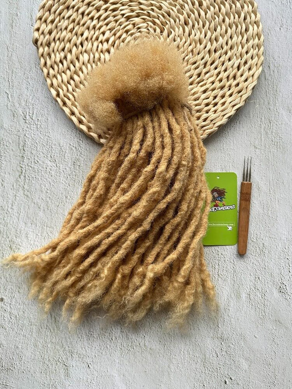 Coil Tips Textured Human Hair Loc Extensions – Honey Blonde #27 - LocE-PL