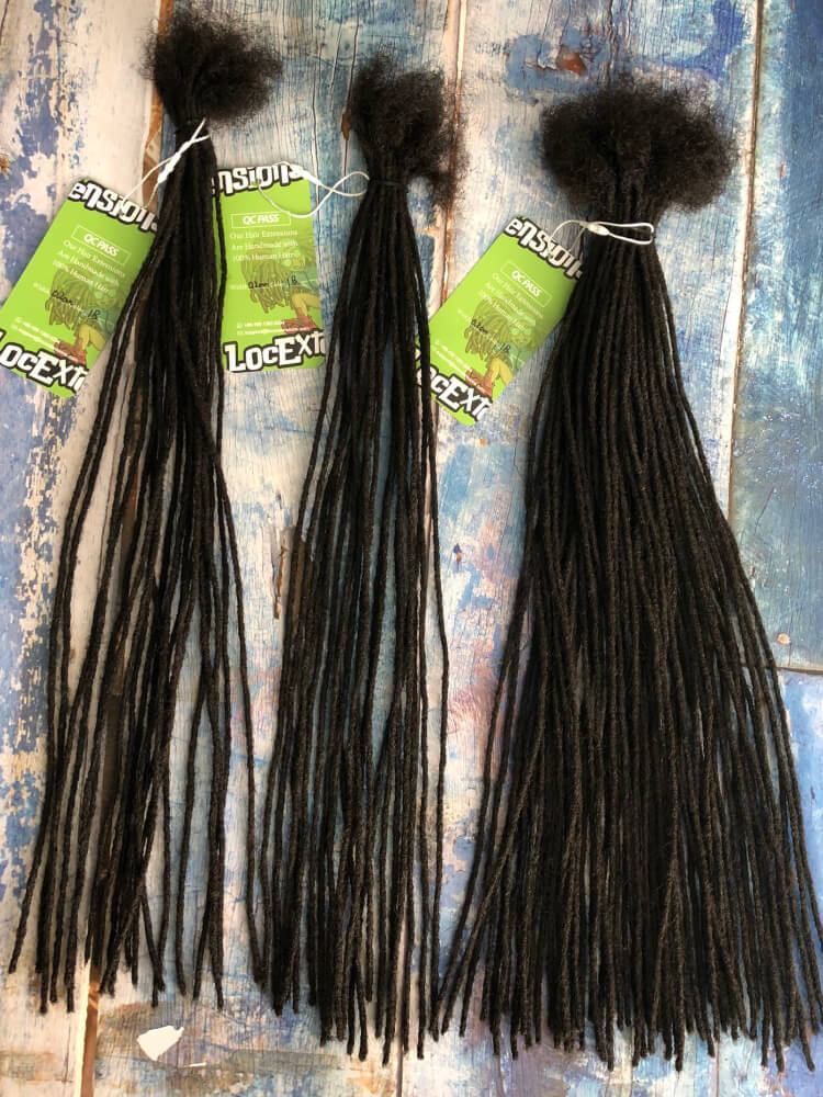 Handmade 100% Human Hair Natural Black Mirco Loc Extensions ...