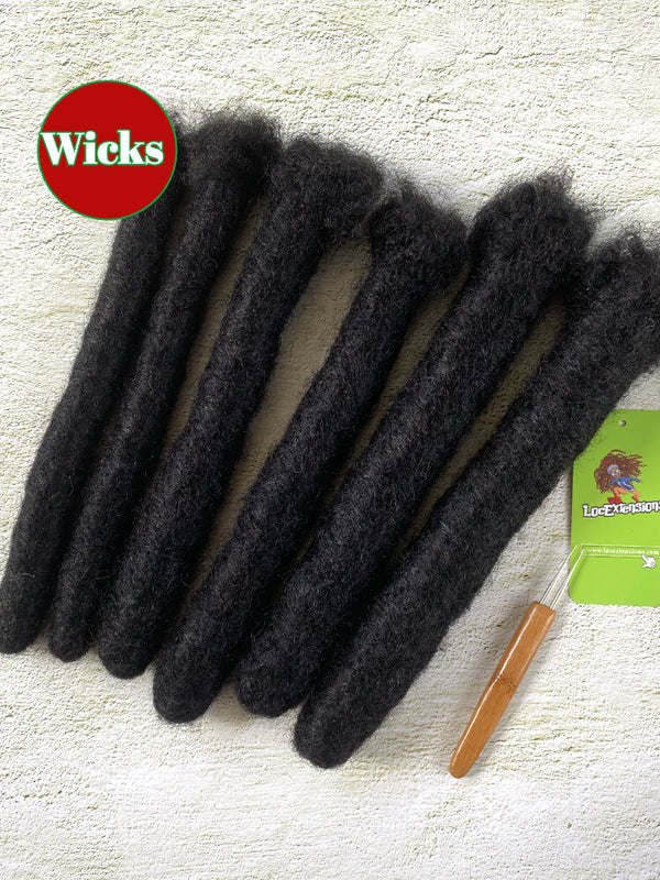 Handmade Wicks Locs Human Hair Extensions Nautral Black Hair ...