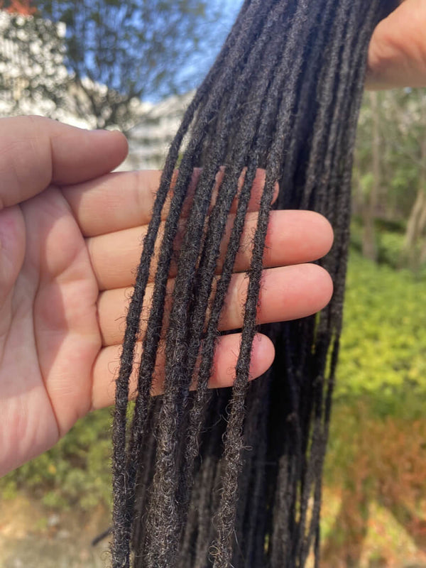 Handmade 100% Human Hair Natural Black Mirco Loc Extensions ...