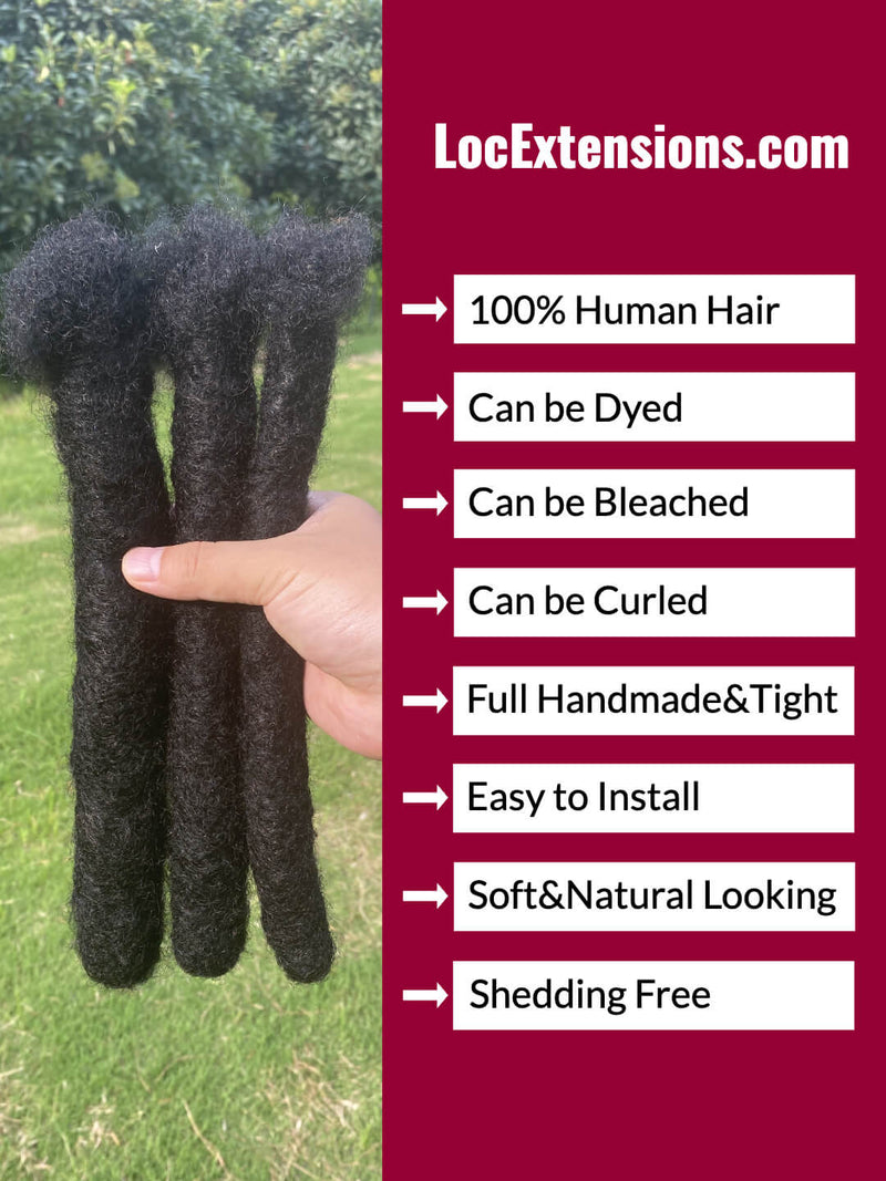 Handmade Wicks Locs Human Hair Extensions Nautral Black Hair ...